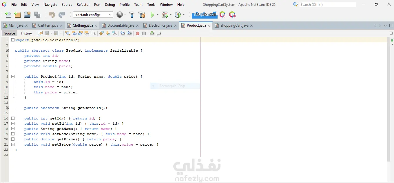 مشروع Shopping Cart System (نظام سلة التسوق) تم تطويره بلغة Java ...