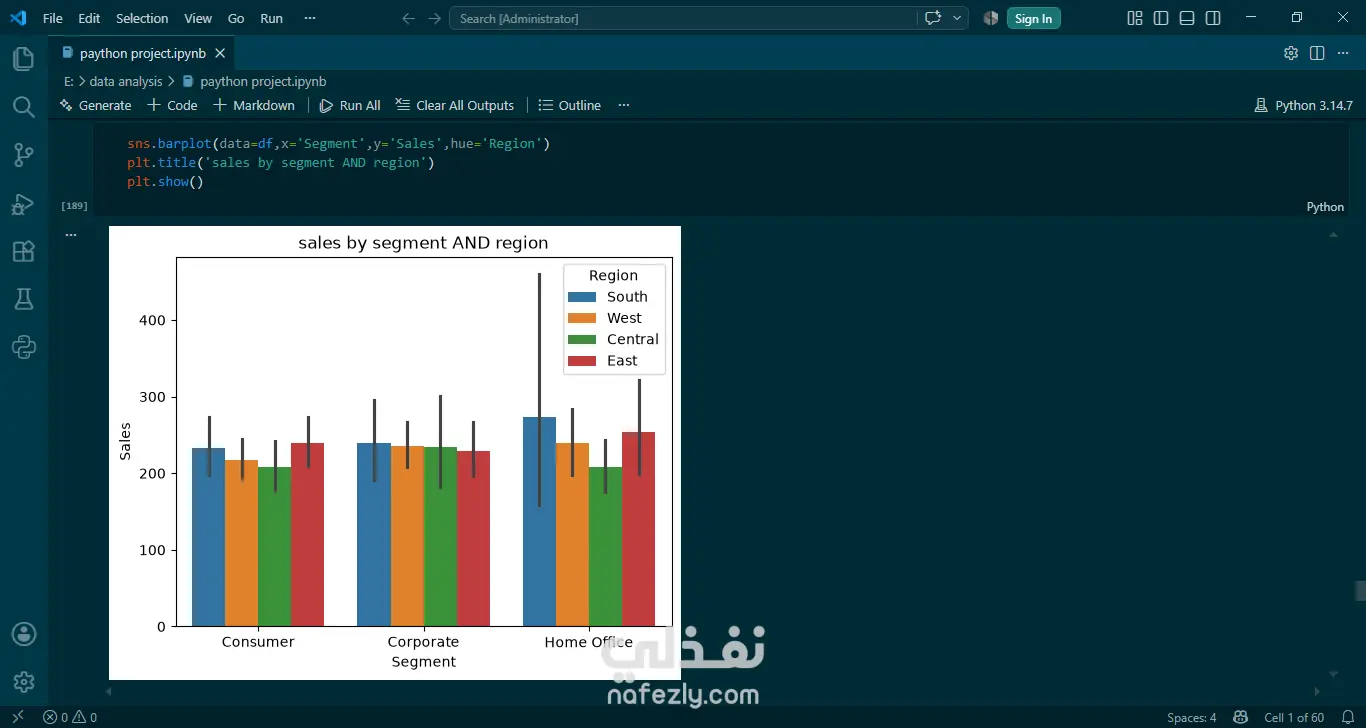 تحليل بيانات استكشافي وبناء مخططات بصرية متقدمة باستخدام Python | نفذلي