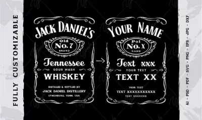 I will customize the jack daniels label to what you want | نفذلي